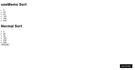 React Hook Usememo Codesandbox