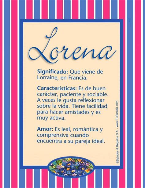 Lorena Significado De Lorena TuParada Significados De Los