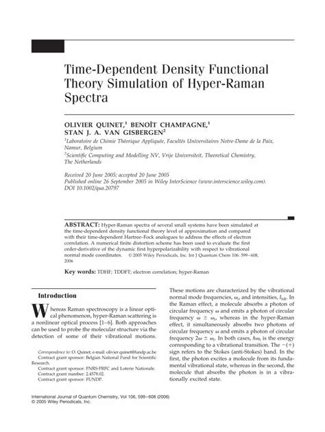 pdf time dependent density functional theory simulation of hyper raman spectra dokumen tips