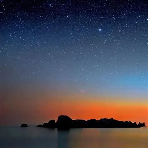 Beautiful Starry Sky Full Moon In The Sky Ocean Openart