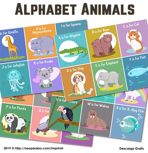 Tarjetas de las Letras del Abecedario en Inglés