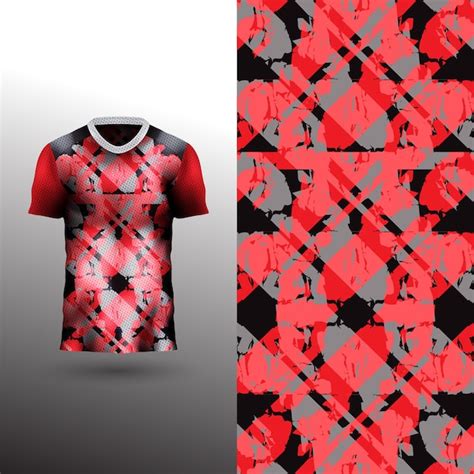 Diseño de camiseta deportiva fresca sobre fondo abstracto Vector Premium
