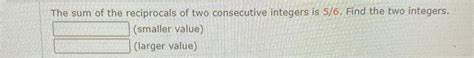 solved the sum of the reciprocals of two consecutive