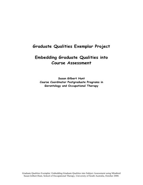 embedding graduate qualities into course assessment