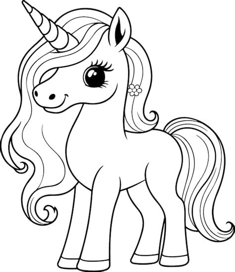 Illustration Vectorielle Licorne Contour Noir Et Blanc Livre De