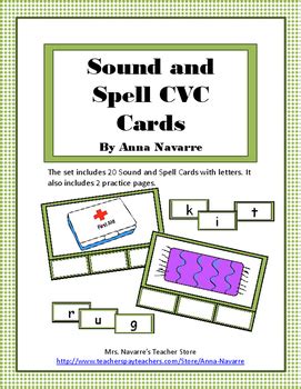 Sound And Spell CVC Cards By Anna Navarre Teachers Pay Teachers