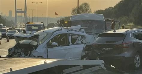 FSM Köprüsü nde zincirleme kaza 2 si ağır 5 kişi yaralandı Herkes Duysun