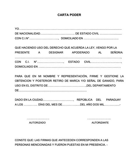 Cómo se hace una carta poder para autorizar a otra persona