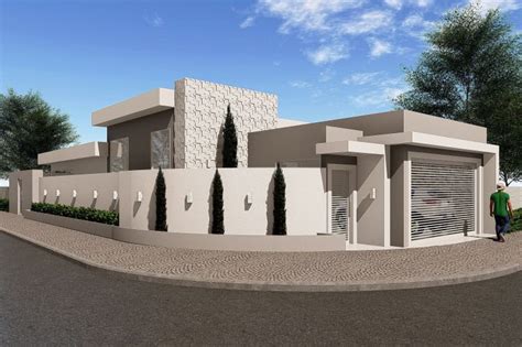 Planta de casa de esquina térrea Projetos de Casas Modelos de Casas