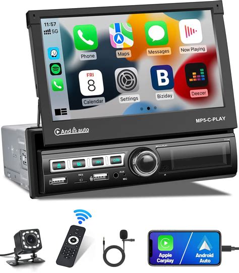 Hikity Radio Coche 1 DIN Apple Carplay Y Android Auto 7 Pulgadas