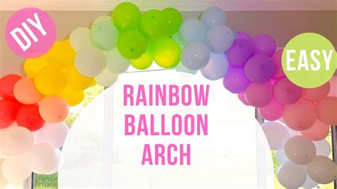 How To DIY Rainbow Balloon Arch Without Stand EASY TRICKS YouTube