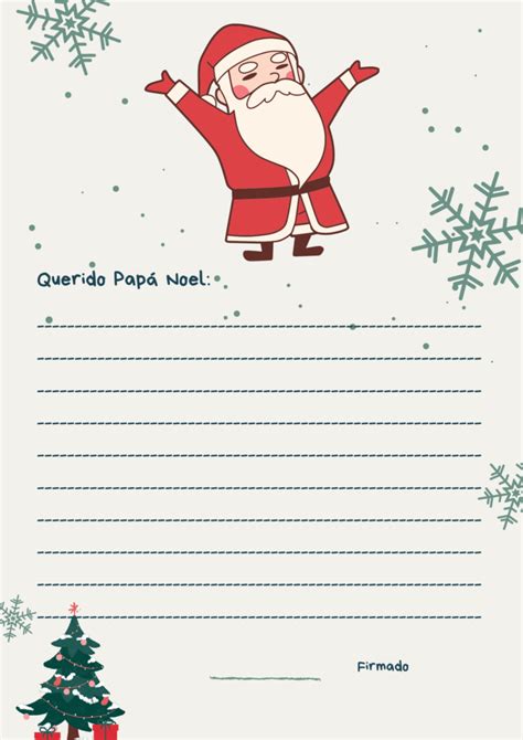 Carta Papá Noel para imprimir