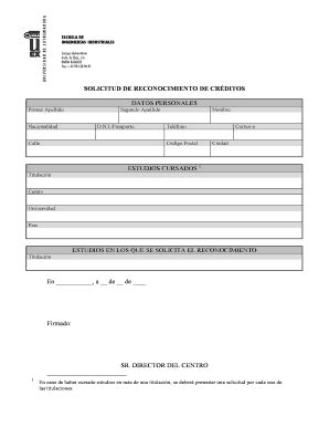 Completable En línea eii unex Solicitud de reconocimiento de cr ditos