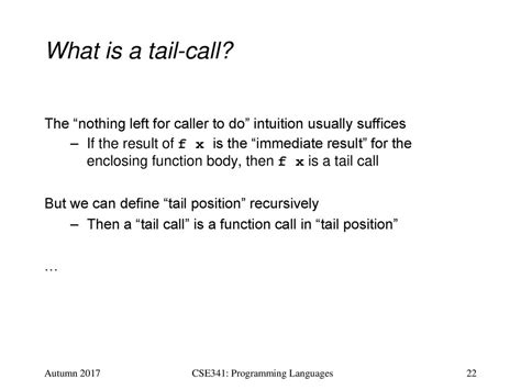 cse341 programming languages lecture 6 nested patterns exceptions tail recursion dan grossman