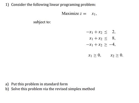 solved 1 consider the following linear programing problem