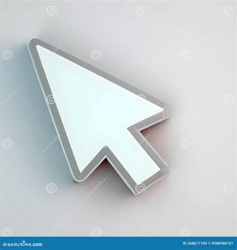 3d Computer Mouse Cursor Arrow Icon Generative AI Stock Illustration