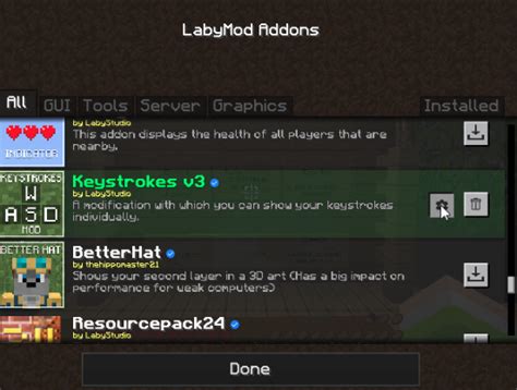 Keystrokes Minecraft