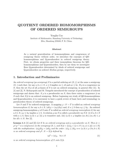 pdf quotient principal factors of an ordered semigroup