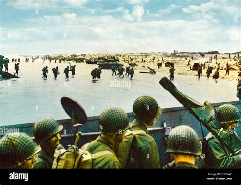 Lo Sbarco In Normandia 6 Giugno 1944 WW2 Nota Il Soldato Americano