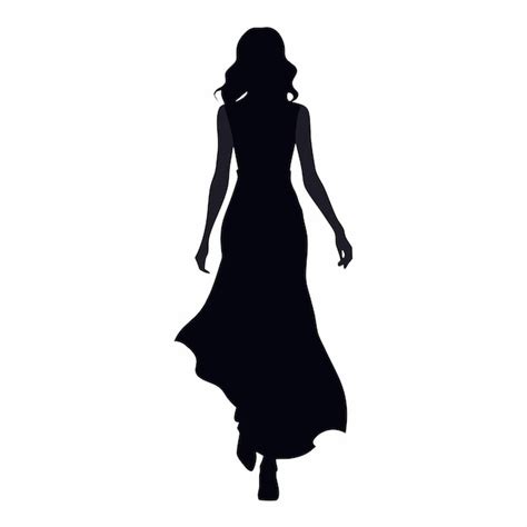 A Woman In A Long Evening Dress Walking Forward 20 Premium AI