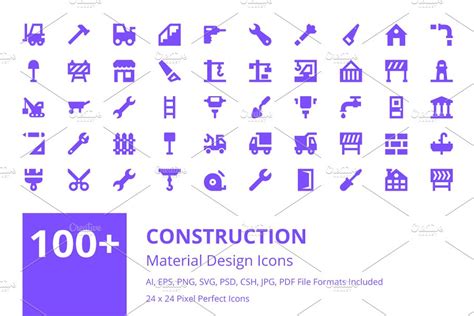 100 建筑材料图标 100 Construction Material Icons 云瑞设计