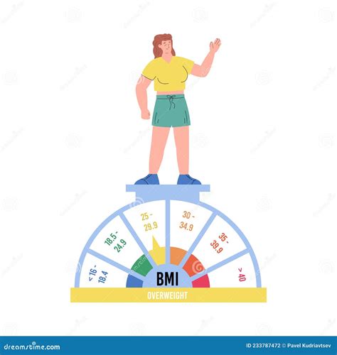 BMI Chart Scale Vector Illustration Body Mass Index Meter Weight