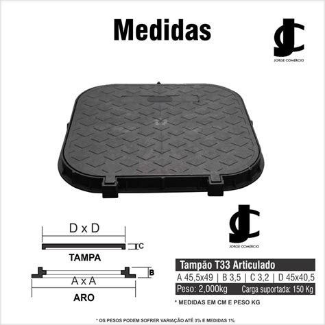 Tampa De Pvc T33 Esgoto Elétrica Caixa Passagem Articulada MadeiraMadeira