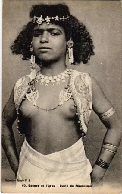 PC CPA ETHNIC NUDE FEMALE TYPES BUSTE DE MAURESQUE VINTAGE POSTCARD