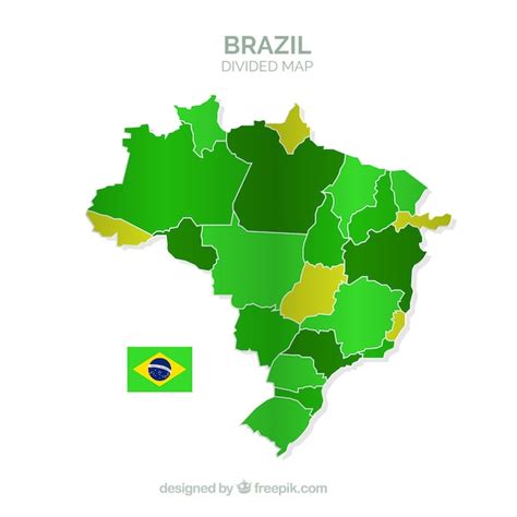 Geteilte Karte Von Brasilien Premium Vektor