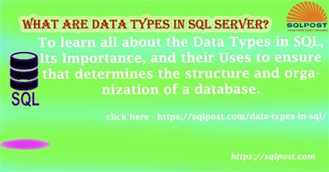 What Are Data Types In SQL Server SQLPOST Academy