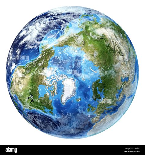 Erde Globus Realistische D Rendern Mit Einigen Wolken Arktische