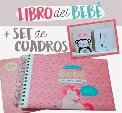 Libro Recuerdos Bebé Embarazo 2 Cuadros Personalizados Nena en venta