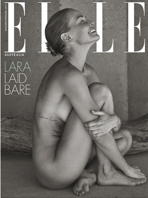 Baring It All Lara Bingle Poses NUDE For The Cover Of Elle Magazine