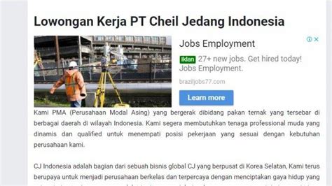 PT Cheil Jedang Indonesia Buka Lowongan Kerja Bagi Lulusan D3 Dan S1