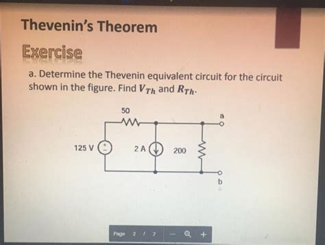 Solved Thevenin S Theorem Exercise A Determine The Thevenin Chegg