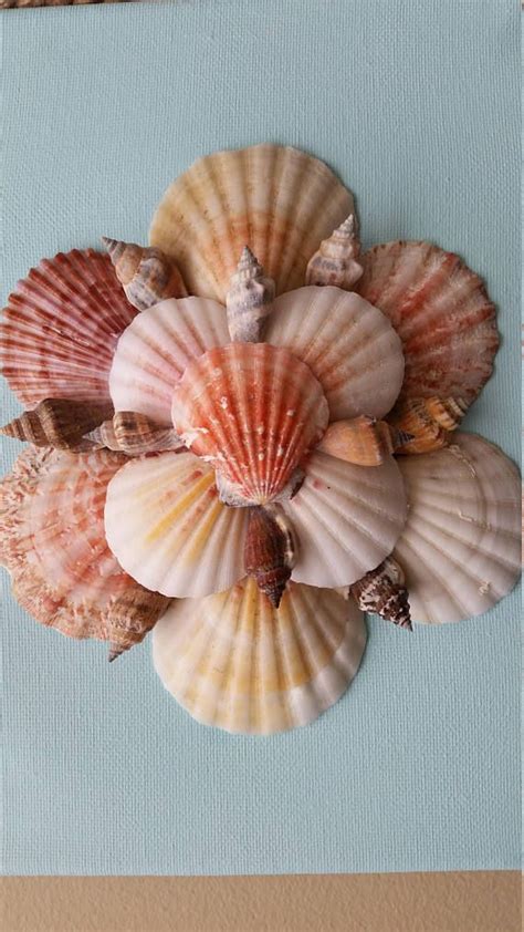 8x10 Canvas Seashell Wall Art Seashell Wall Art Seashell Crafts