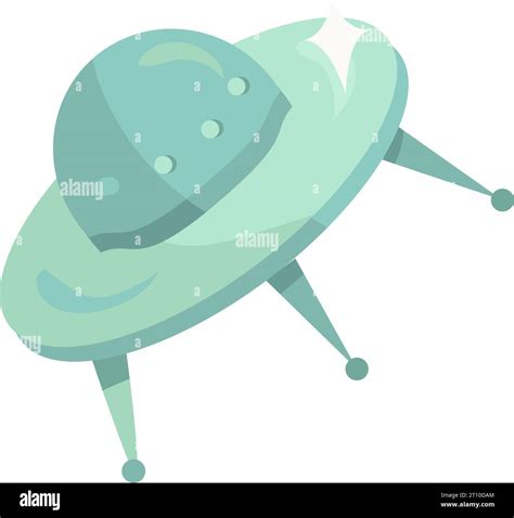 Alien Flying Saucer On Three Pillars Icon Space Vehicle