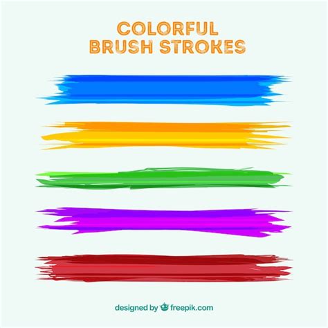 Colecci N De Pinceladas De Colores Vector Gratis