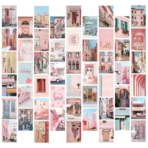 Buy HOGGU Collage Kit Vintage Pink Wall Collage Kit Aesthetic