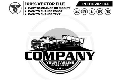 Pickup Truck And Dump Trailer Logo Graphic By SlLametDesigns Creative