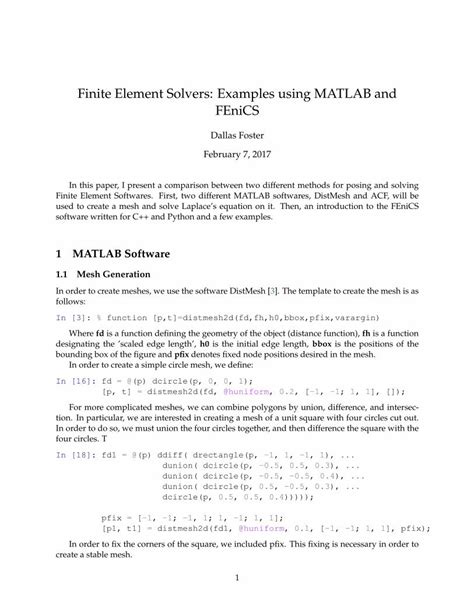 pdf finite element solvers examples using matlab and · pdf filefinite element solvers