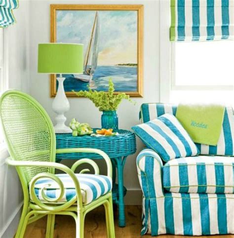Striped Sofa Ideas For A Coastal Nautical Beach Style Living Room Design