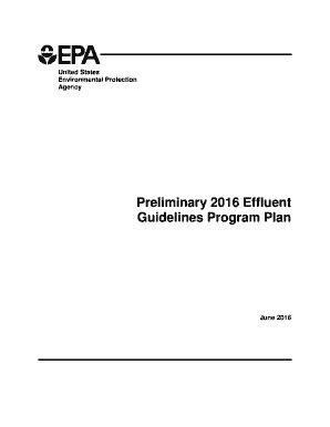 Fillable Online Epa Preliminary Effluent Guidelines Program Plan