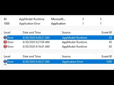 Event Appmodel Runtime Failed With X Retrieving Appmodelruntime
