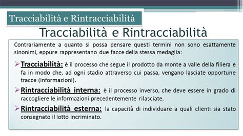 Tracciabilità e Rintracciabilità ppt scaricare
