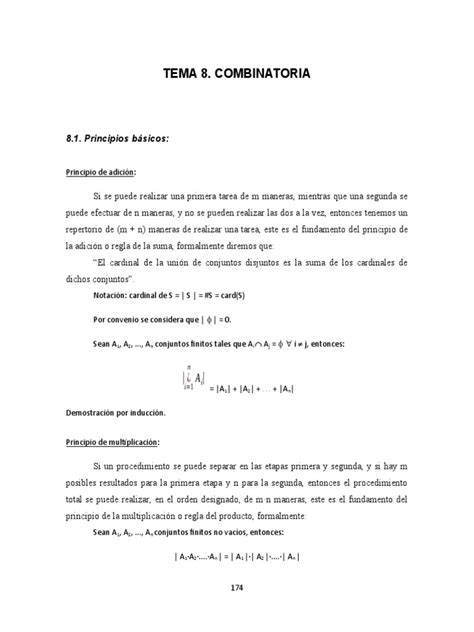 combinatorïa pdf conjunto matemáticas permutación