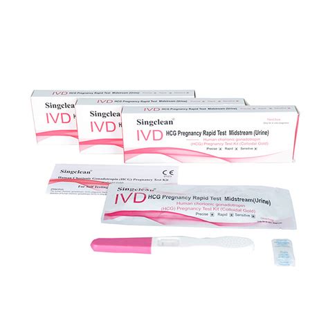 Colloidal Gold Strips Tube Singclean Rapid Pregnancy Test Kit China