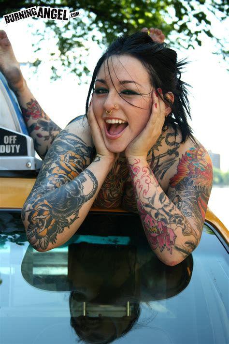 Tattooed Slut Strips Outdoors Xxx Dessert Picture 5
