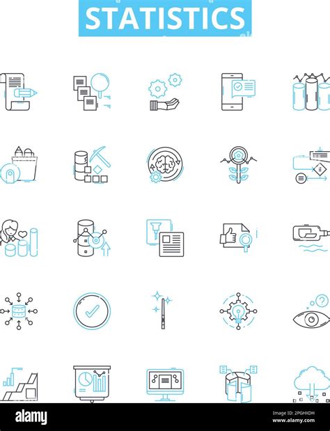 Statistics Vector Line Icons Set Statistic Analytics Data Variables