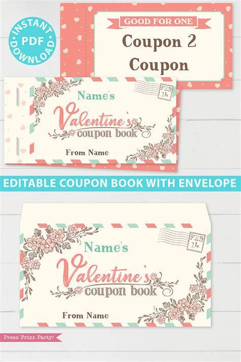 Love Coupon Book Printable Lips Press Print Party 56 OFF